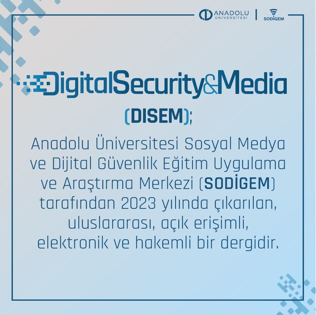 DISEM dergisi yayın hayatına başladı